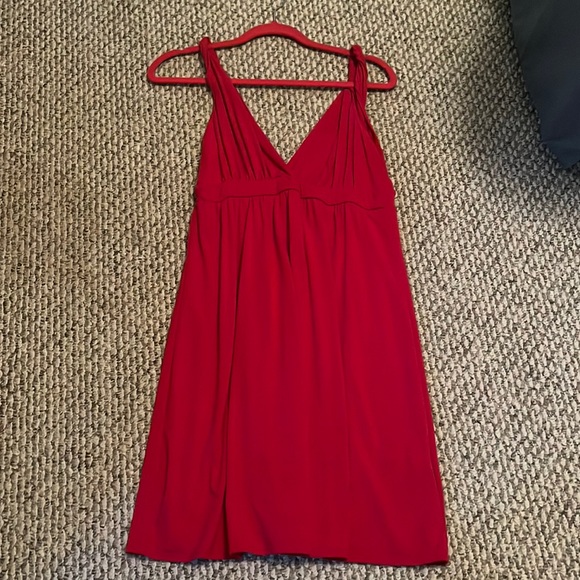 Matty M | Dresses | Euc Red Plunge Front Dress | Poshmark